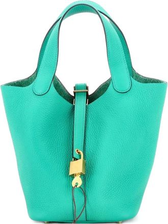 Herm&egrave;s Picotin Lock Bag Clemence PM bucket bag - Gr&uuml;n
