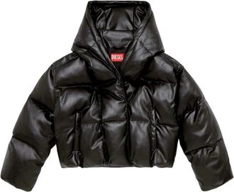 Diesel Femme, Vestes, Noir, Taille: 36 FR Veste Puffer à Capuche W-illey