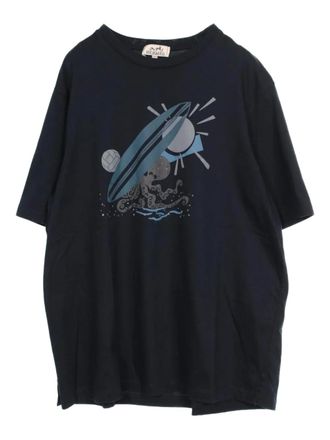 Hermès t-shirt Octopus Surfboard (années 2000) - Bleu