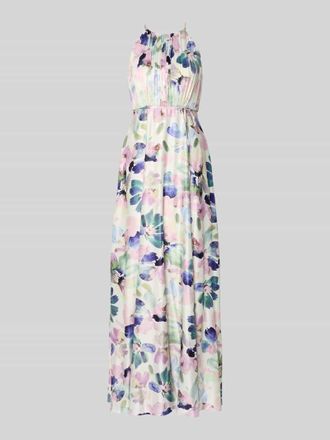 Jake*s Maxikleid aus Satin mit Bindeg&uuml;rtel