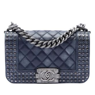 Chanel Sac bandouli&egrave;re Boy Flap doccasion - Femme - Pre-owned - Bleu - Taille: ONE Size