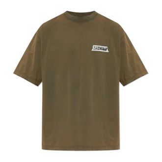 Balenciaga Vintage Effect T-Shirt - - Tops - Herren - Gr&uuml;n - L