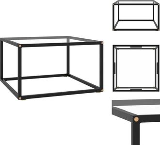 vidaXL Couchtisch Schwarz mit Hartglas 60x60x35 cm - Couchtisch - Wohnzimmertisch - Sideboard - Esszimmertisch - Schwarz
