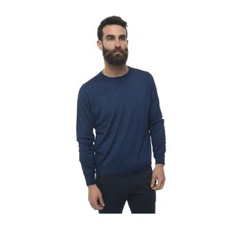 Canali Steingewaschener Wollseidenpullover - - Knitwear - Herren - Blau - M