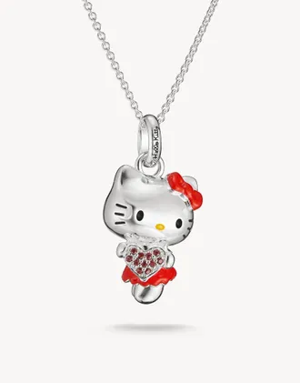 Thomas Sabo Hello Kitty collier coeur en argent, noir, rouge, jaune-Argent&eacute;