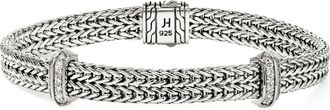 John Hardy bracelet en argent sterling serti de diamants