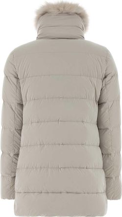 Moorer Womens Light Grey Nylon Blend Dorado Down Jacket Pearl Piumini