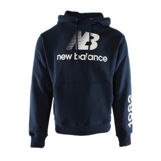 New Balance Blaue Baumwollpullover Mt21547 - - Sweatshirts & Hoodies - Herren - Blau - S