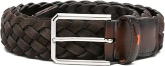 Santoni Homme, Accessoires, Brun, Taille: 95 CM Braided Suede Belt