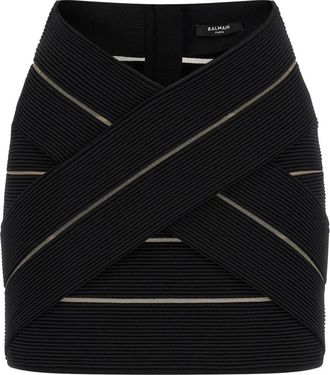 Balmain Femme, Jupes, Noir, Taille: 36 FR Stretch Viscose Mini Skirt