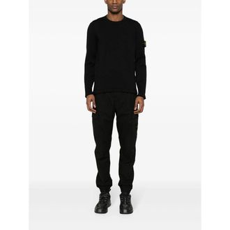 Stone Island Fishermans Knit with Compass Badge Sweater - Black