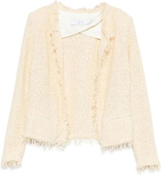 Iro Iro, Femme, Vestes, Jaune, Taille: 40 FR Veste textur&eacute;e en boucl&eacute; sans col