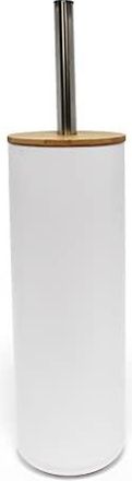 Douceur d'Int&eacute;rieur Brosse WC (Diam&egrave;tre 9,1 x 37,2 cm) Smart Blanc, Polystyr&egrave;ne et Bambou