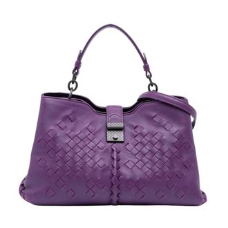Bottega Veneta Sac &agrave; main Pre-owned en cuir tress&eacute; - Femme - Pre-owned - Violet - Taille: ONE Size