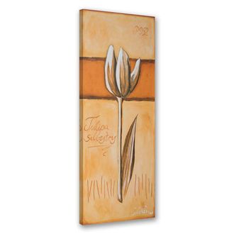 Feeby Wandbilder 25x70 cm Tulpe Pflanze 1 tlg Modern Leinwandbilder Bilder Bild auf Leinwand Kunstdruck Wand Bild Wanddeko Design Schlafzimmer Büro Wohnzimm