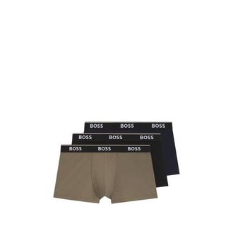 HUGO BOSS Lot de 3 boxers unis en coton m&eacute;lang&eacute;