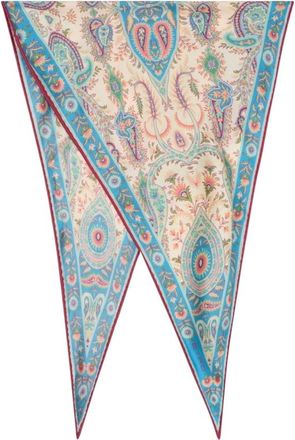 Etro Femme, Accessoires, Multicolore, Taille: ONE Size Foulard en soie avec motif cachemire floral et feuillu