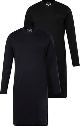 JP1880 Nachthemd, V-Ausschnitt, DP Chemise de Nuit, Schwarz, L Homme