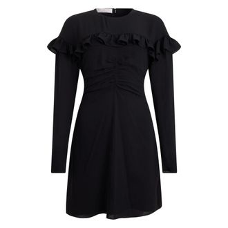 Philosophy di Lorenzo Serafini Femme, Robes, Noir, Taille: 42 FR Robe Courte Volant&eacute;e