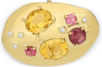 Carol Kauffmann pendentif Flinstone en or 18ct serti de citrines et de diamants