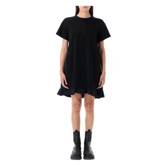 sacai Femme, Robes, Noir, Taille: 42 FR Robe T-shirt