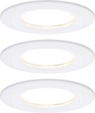 Paulmann 93496 Einbauleuchte LED Coin Nova rund 6,5W Weiß 3er-Set starr 3-Stufen-Dimmbar IP44 spritzwassergeschützt