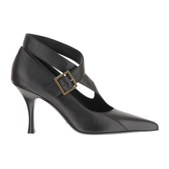 Khaite Schwarzer Lederschuh mit goldenen Details - - Shoes - Damen - Schwarzk - 38 EU