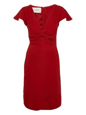 Valentino robe imprim&eacute;e &agrave; mancherons - Rouge