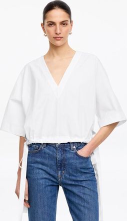 Arket Baumwolloberteil Mit Kordelzug -Wei&szlig;