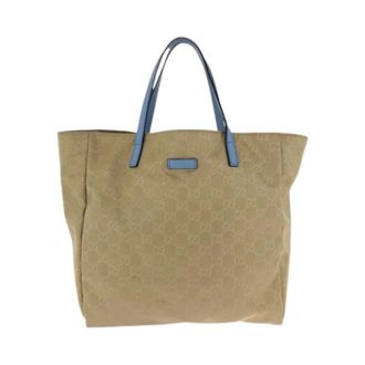 Gucci Sac cabas bandouli&egrave;re en nylon/cuir Pre-owned - Femme - Pre-owned - Beige - Taille: ONE Size