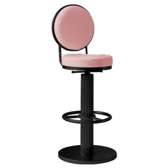 Generic Moderner, h&ouml;henverstellbarer Barhocker mit Metallbeinen, industrieller K&uuml;chenstuhl mit bequemer R&uuml;ckenlehne und Kissen, grau-goldene Ausf&uuml;hrung f&uuml;r Zu