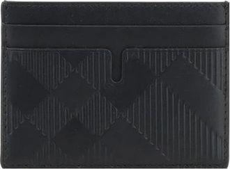 Burberry Homme, Accessoires, Noir, Taille: ONE Size Porte-cartes en cuir avec emplacements pour cartes