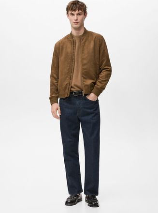 Mango Veste bomber effet daim cognac - Homme - XXL - MANGO MAN