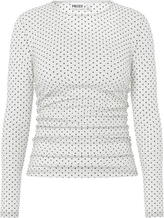 Pieces Pcbobo Ls Mesh Rouching Top JRS Noos