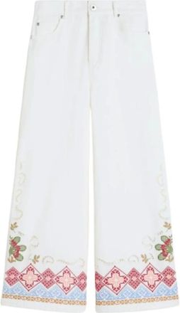 Max Mara Femme, Pantalons, Blanc, Taille: 34 FR Wkdadunco Cotton Bull Pantalons