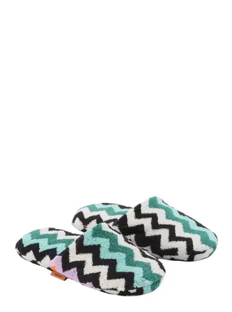 Missoni Home Chevron-Knit Fabric Slippers - Multicolor