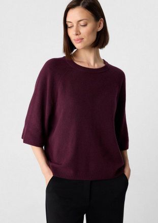 Comma Kurzarmpullover Strickpullover Kurzarmpullover im Relaxed Fit