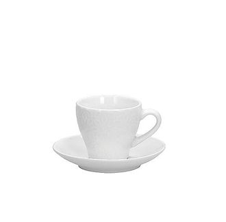 Tognana Margaret Lot de 6 tasses à café avec assiette cc 100, porcelaine, blanc