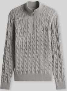 Tommy Hilfiger Regular Fit Troyer aus reiner Baumwolle mit Logo-Stitching