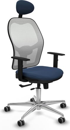 Piqueras y Crespo Jorquera Nackenst&uuml;tzstuhl mit 1D-Armen, h&ouml;henverstellbarer Lendenwirbelst&uuml;tze und festem Kopfteil, ausgestattet mit Syncro/Traslack und injiziertem Sc