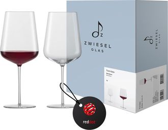 Zwiesel Glas Bordeaux Rotweinglas Vervino (2-er Set), edle Bordeauxgläser für Rotwein, spülmaschinenfeste Tritan-Kristallgläser, Made in Germany (Art.-Nr. 122170)