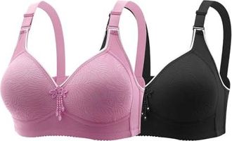 Generic Bustier & Couverture Compl&egrave;te Soutien-gorge &agrave; armatures Grande Taille Soutien-gorge sans anneau en acier Soutien-gorge quotidien, lilas, A