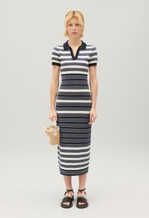 Claudie Pierlot Langes, zweifarbiges Strickkleid