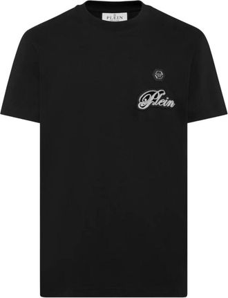 Philipp Plein Homme, Tops, Noir, Taille: L T-shirt &agrave; col rond et imprim&eacute; graphique