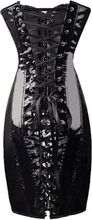 Generic Débardeur Transparent Sexy Corsets pour Femmes Haut en Cuir désossé Corset Bustier Lingerie Corps Shaper Bustier Ensemble Grande Taille Soirée (Black,