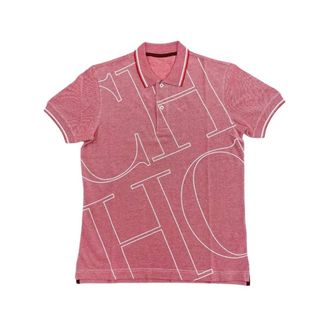 Carolina Herrera Rotes Polo-Shirt mit wei&szlig;en Buchstaben - - Tops - Herren - Rot - S