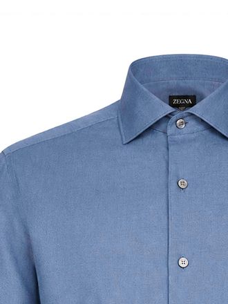 Ermenegildo Zegna Cotton-Cashmere Blend Shirt - Blue