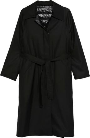 Herno Gabardinemantel mit Gürtel - Schwarz