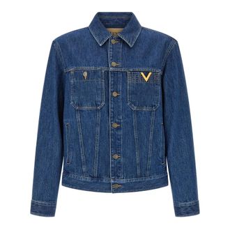 Valentino Garavani Denimjacke mit VGold - - Jackets - Herren - Blau - L