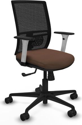 Piqueras y Crespo B&uuml;rostuhl mit wei&szlig;en und schwarzen Armlehnen, h&ouml;henverstellbare Lendenwirbelst&uuml;tze, ausgestattet mit Sincro 4 Positionen und Schneideschaum, Schwarz/D